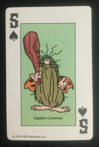 1979 Captain Caveman Hearts Card Game Single Captain Caveman 5 Spades ...
