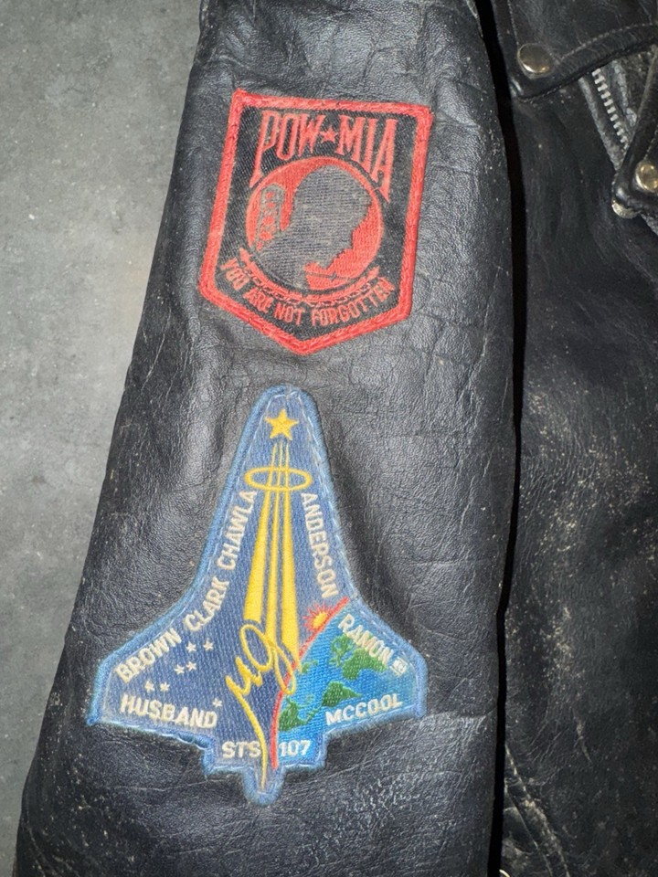 Vintage Shaf Leather Brand Motorcycle Jacket Size 42 With Patches | eBay
