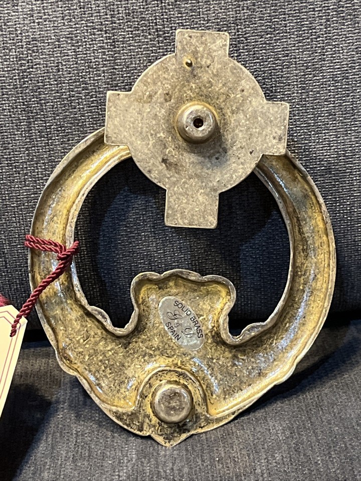 D & G Soild Brass Large Claddagh Doorknocker Celtic Cross Irish Faith ...