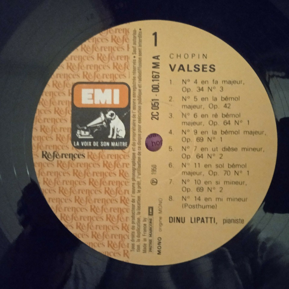 EMI PATHE MARCONI 2C 051-00167 CHOPIN 14 VALSES *DINU LIPATTI* NM/NM | eBay