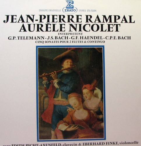 JEAN - PIERRE RAMPAL / AURELE NICOLET Bach Handel Telemann LP Erato ...