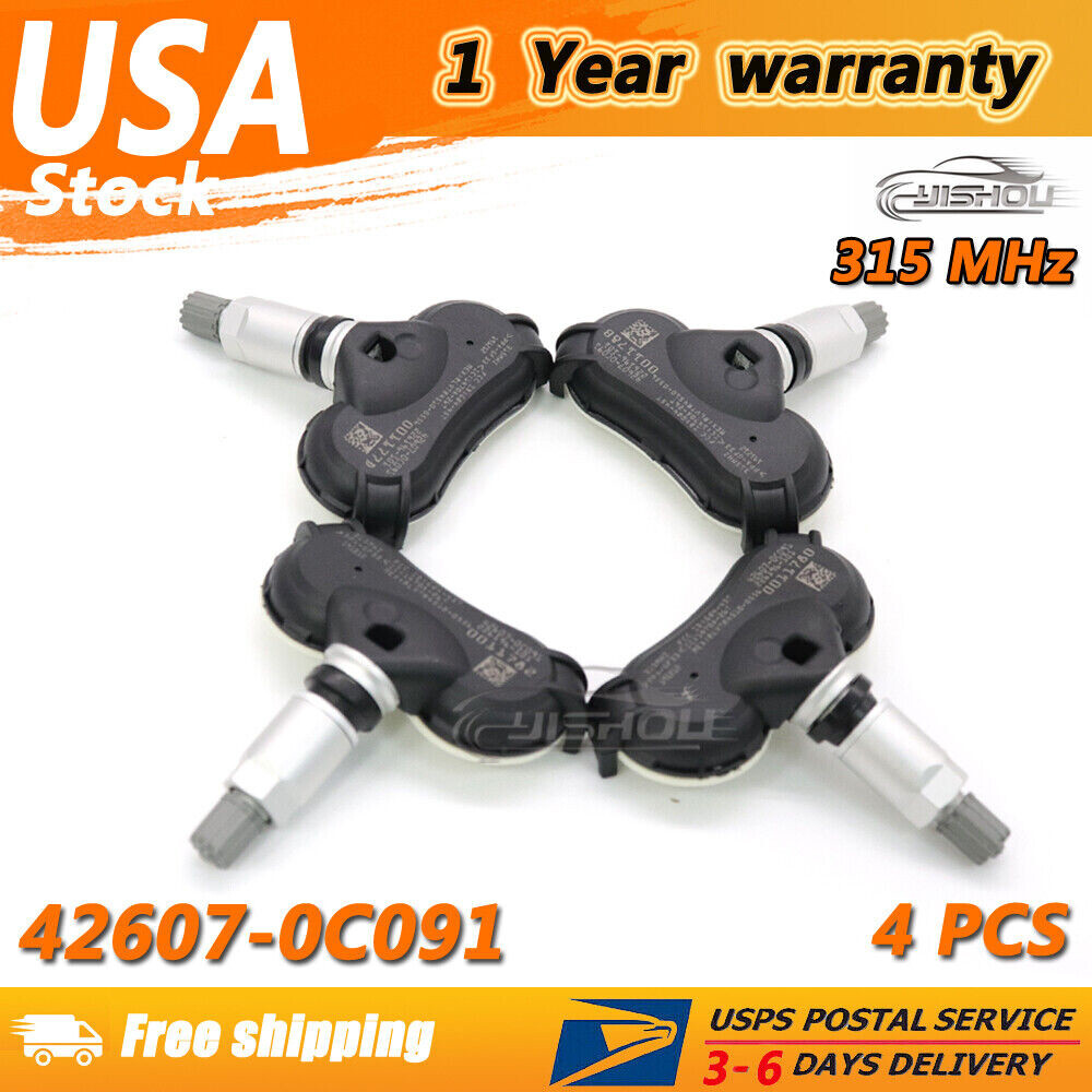 Set Of (4)42607-0C091 315MHz TPMS Tire Pressure Sensor For Toyota ...