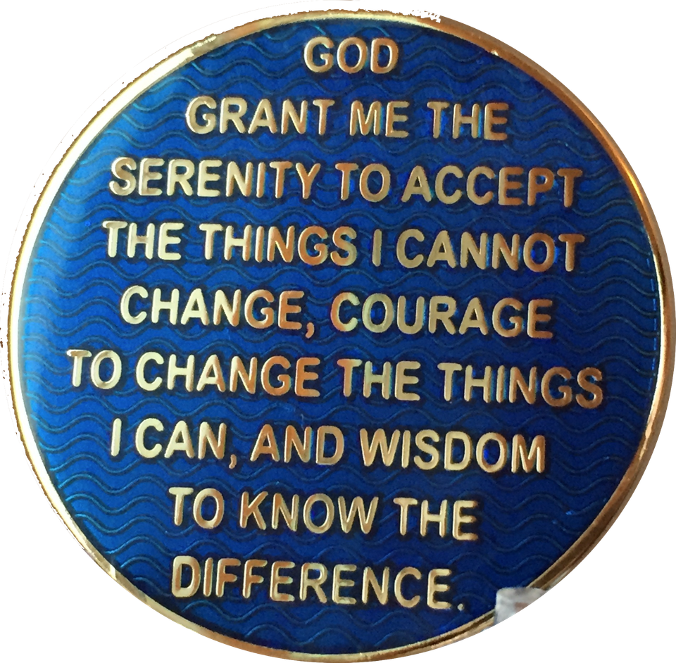 7 Month AA Medallion Reflex Blue Gold Plated Sobriety Chip Coin | eBay