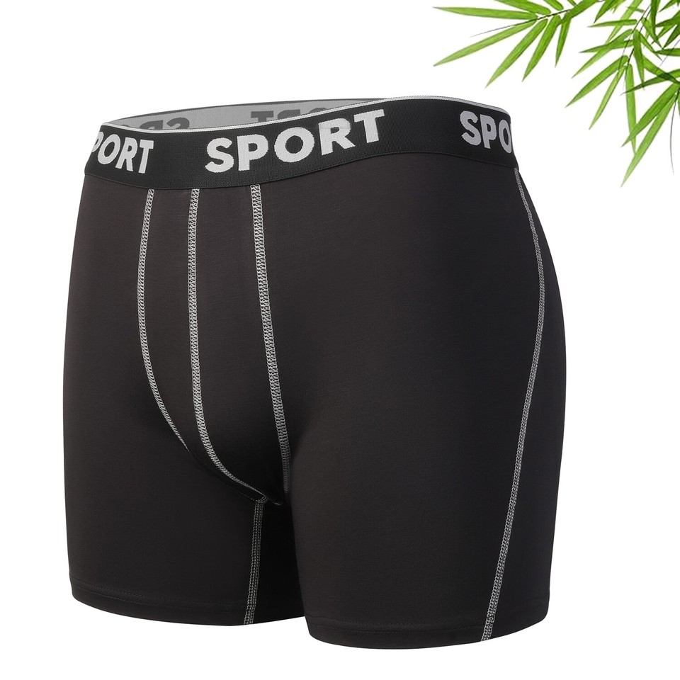 2-4PCS Men Bamboo Fiber Boxer Briefs Breathable Underwear Anti Chafe ...