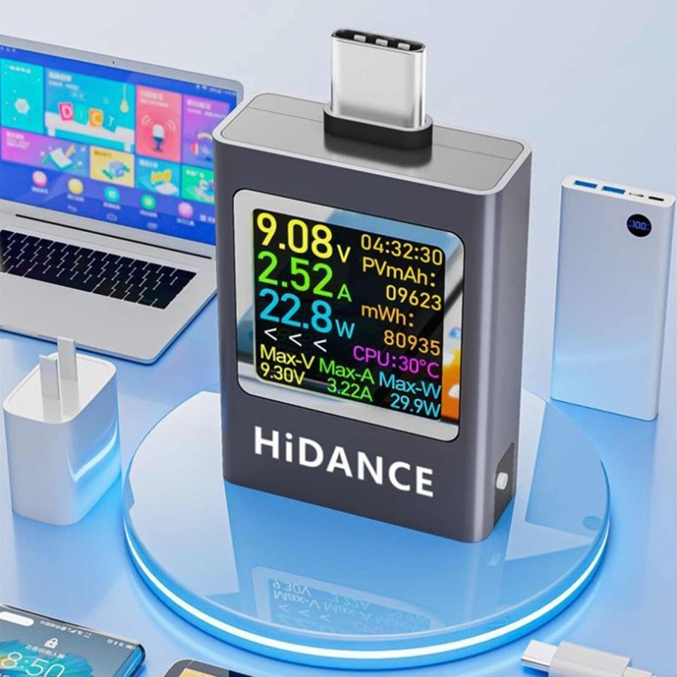 High Precision USB C Power Meter Tester Voltage Current for PD QC Fast ...