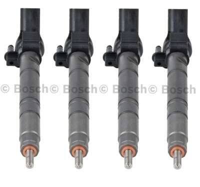 Set of 4 Bosch Common Rail Fuel Injectors for Mercedes X204 W212 2.1 L4 ...