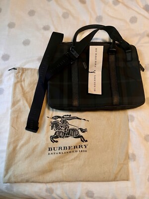 Burberry ‘Newburg’ Check Slim Briefcase / Laptop Bag | eBay UK