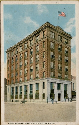 1915 Exterior Street View First National Bank Building Olean NY ...