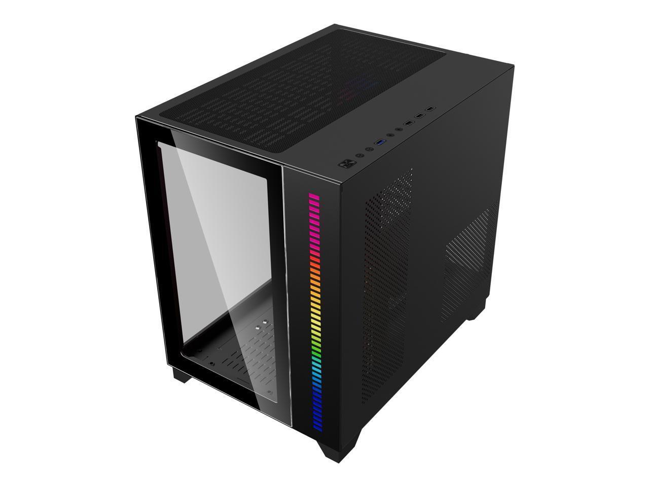DIYPC ARGB-Q10-BK Black USB3.0 ATX Mid Tower Gaming Computer Case w ...
