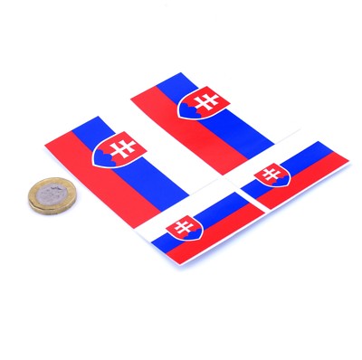 Slovakia Flag Stickers x4 3" & 2" Car Vinyl Rally Racing Window Decals ...