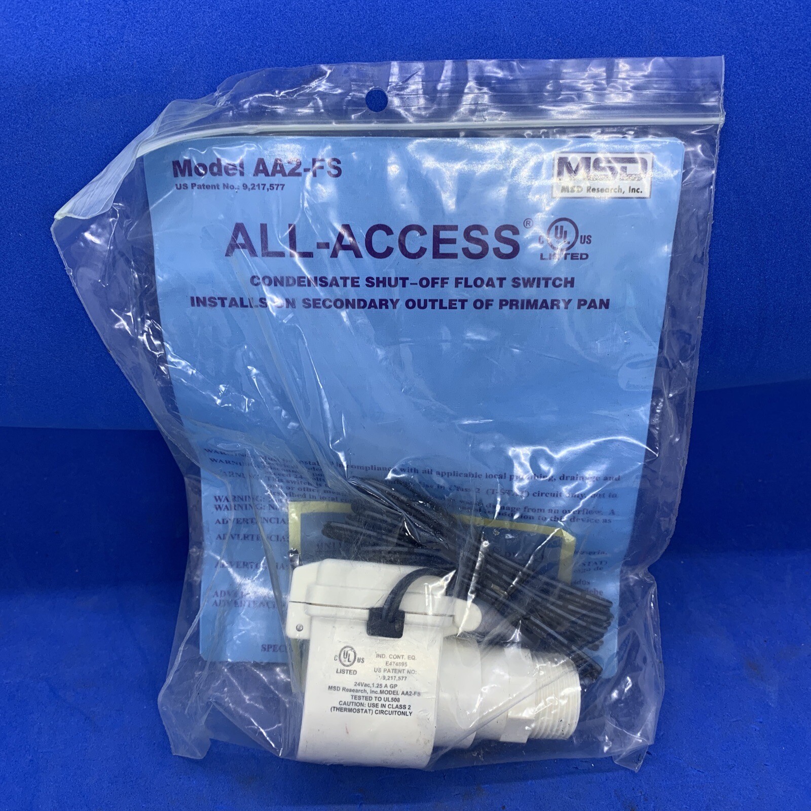 MSD All-Access AA2-FS Condensate Shut-Off Float Switch 24VAC 1.25A GP ...