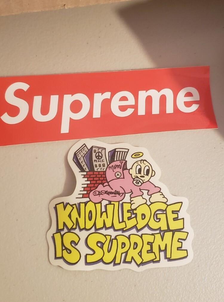Supreme Knowledge is Supreme Sticker 100% Authentic SS22 Season IN HAND ...