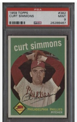 1959 Topps Curt Simmons #382 PSA 9 MINT | eBay