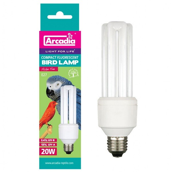 Arcadia Bird Lamp E27 Compact Light - T5 T8 Tube UVB UVA Bulb 8W 15W ...