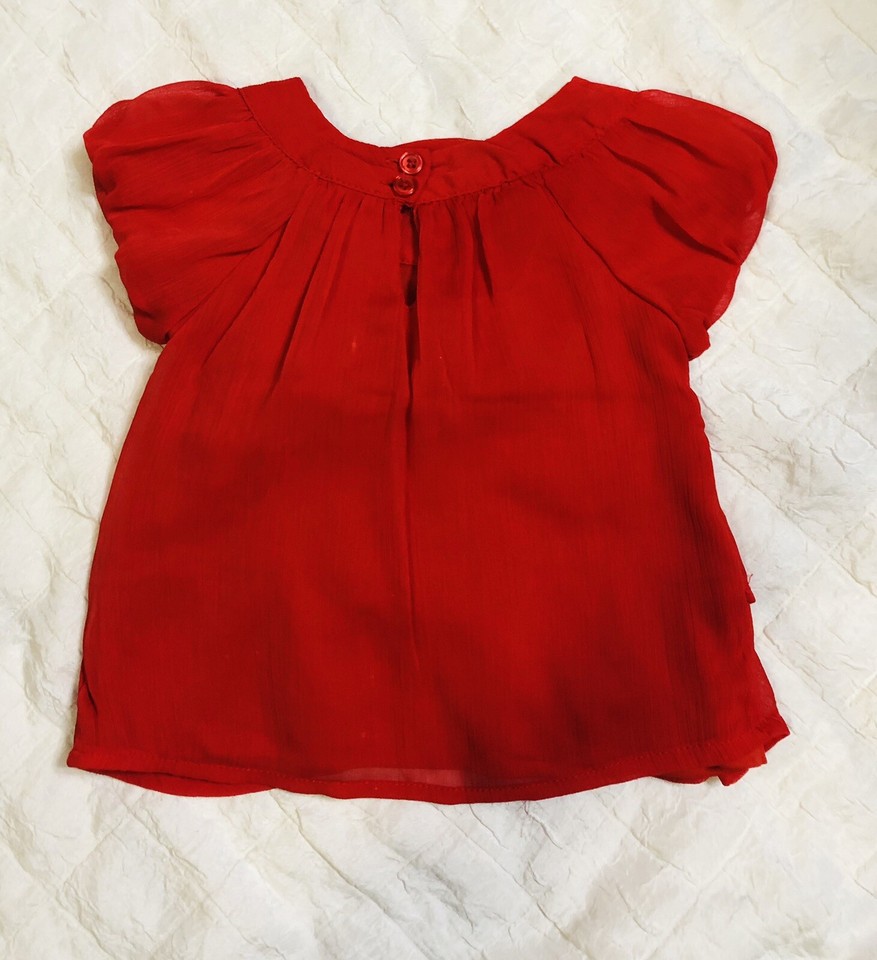 Red Healthtex Girls Ruffle Top Size 12 Months | eBay