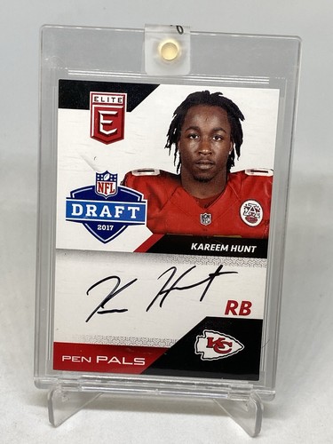 2017 ELITE KAREEM HUNT AUTO AUTOGRAPH PENPALS DRAFT ROOKIE RC SEALED ...