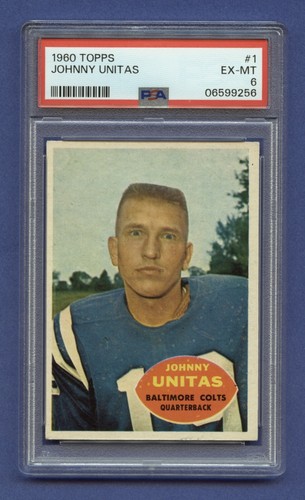 1960 JOHNNY UNITAS PSA 6 EX-MT TOPPS HOF BALTIMORE COLTS SHARP CLASSIC ...