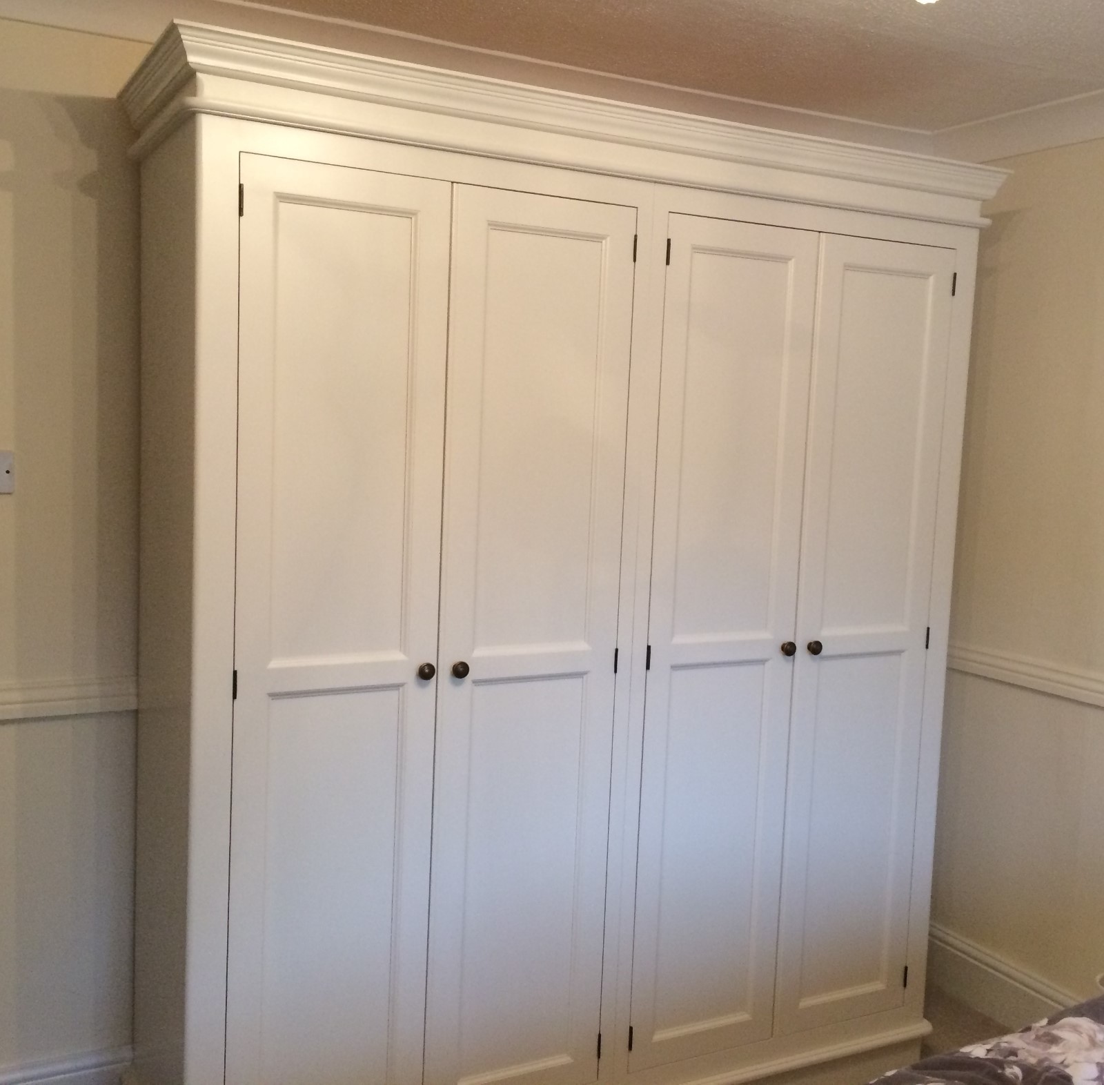 Wardrobe - Painted Victorian with plinth style, full hanging, 4 door ...
