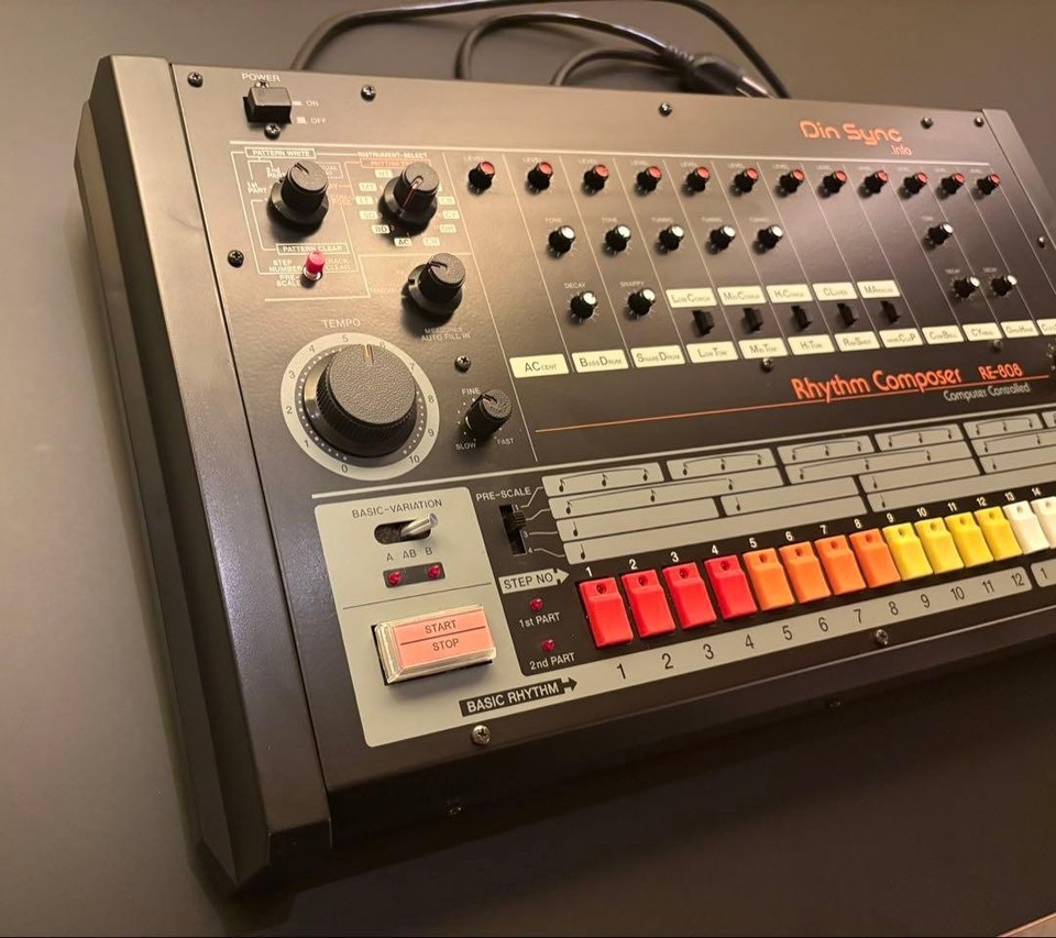 Din Sync RE-808 (Roland TR-808) Electronic Drums w/ Power Cable Tested ...