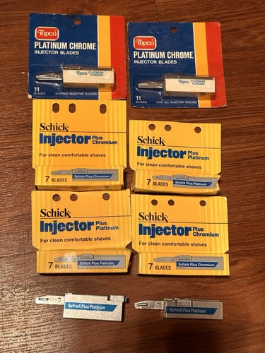 NOS 4 SEALED SCHICK INJECTOR Razor Blades Plus 2 New Topco Platinum ...