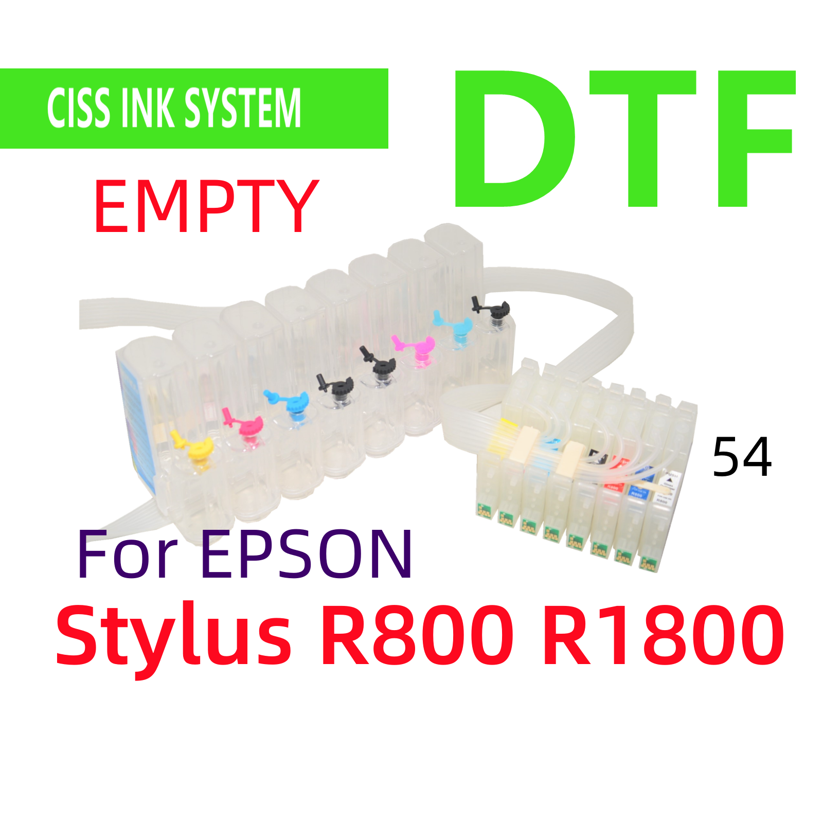 Refillable Empty Cis ciss ink system for Stylus R800 R1800 printer DTF ...