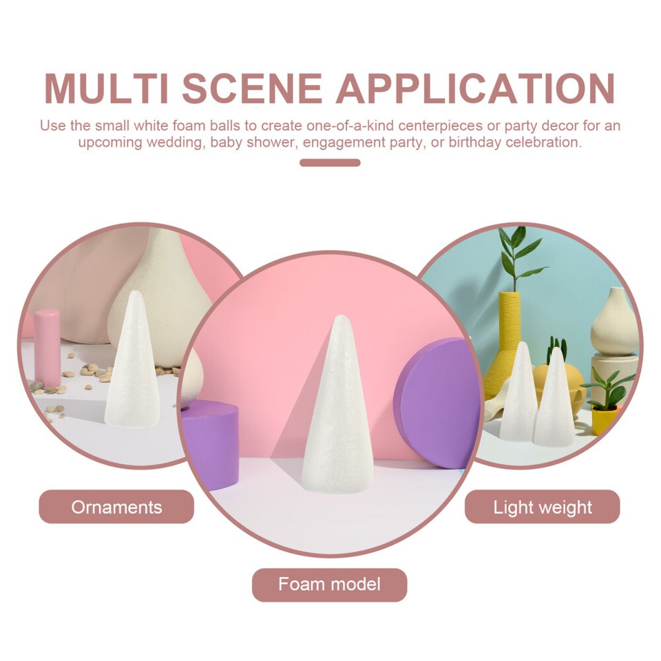 6 Pcs DIY Foams Toys Children Cone Shape White Craft Cones Decorate | eBay