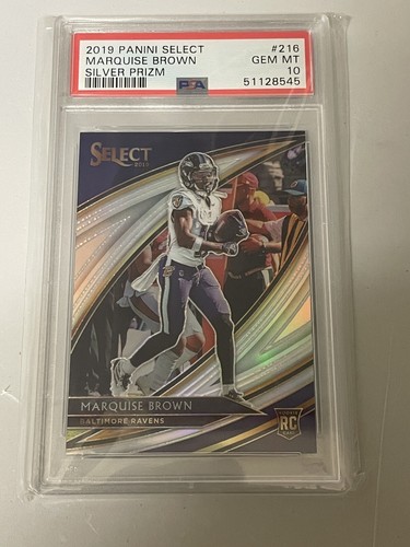 2019 Select Field Level Silver Marquise Brown #216 PSA 10 GEM MT Rookie ...