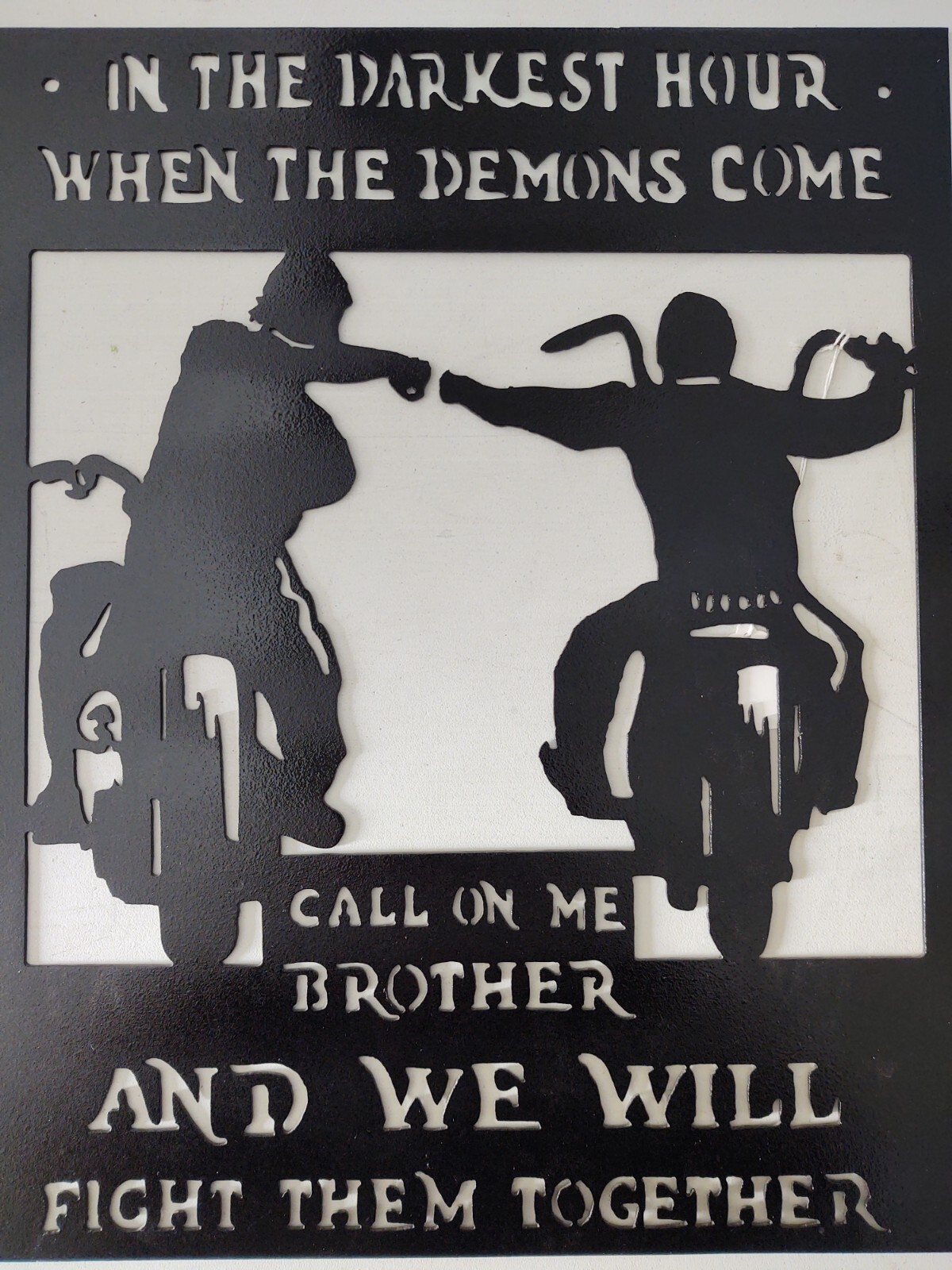 Metal Motorcycle brother hood sign Harley Indian Victory Honda Goldwing ...