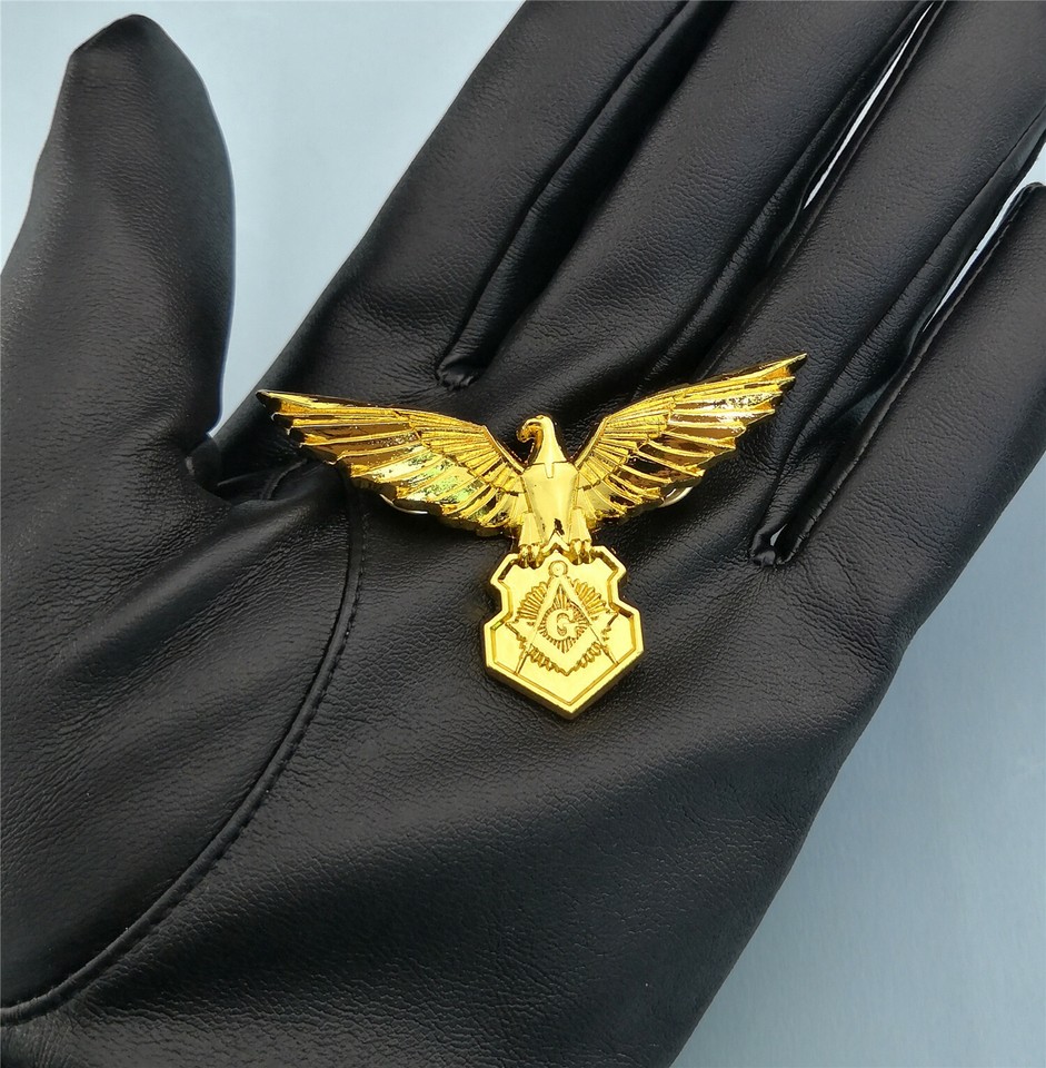 US Masonic Medal Gold Eagle Badge USA Freemason Brooch Insignia Emblem ...