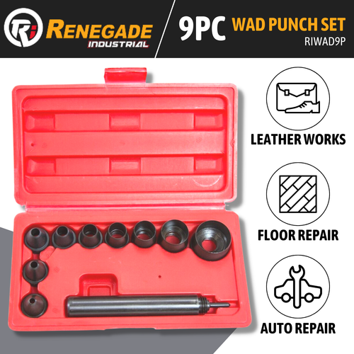 Wad Punch Set Hole Punching Hollow Leather Gasket Washers 9PC 6-32mm ...
