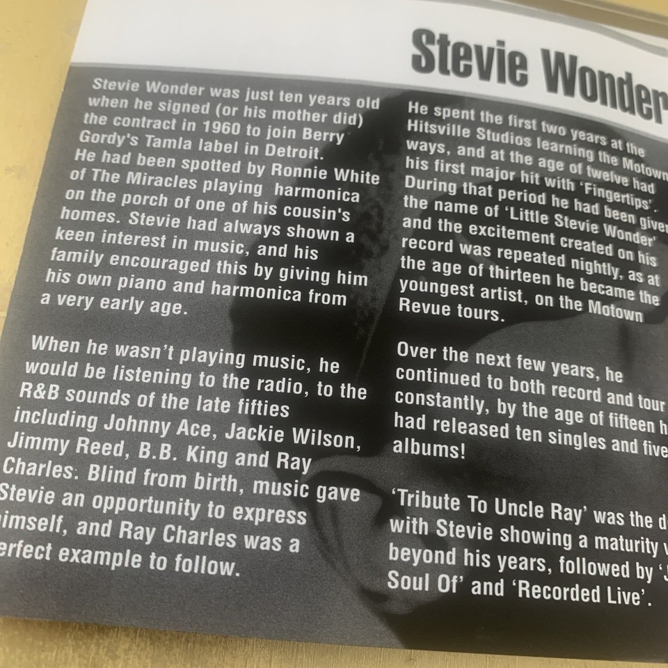 Stevie Wonder CD Early Classics Motown Uptight Fingertips I Was Made To ...