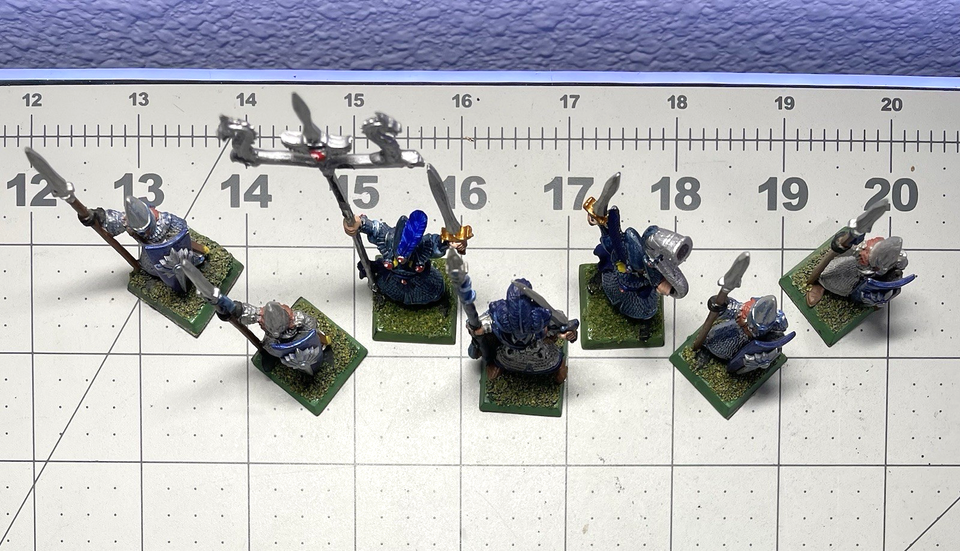 Well Painted 7x Metal High Elf Spearmen w/ Command Warhammer Old World ...