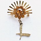 VTG Masonic Secretary Pin Brooch Dangling Crossed Quill Pens Fraternal ...