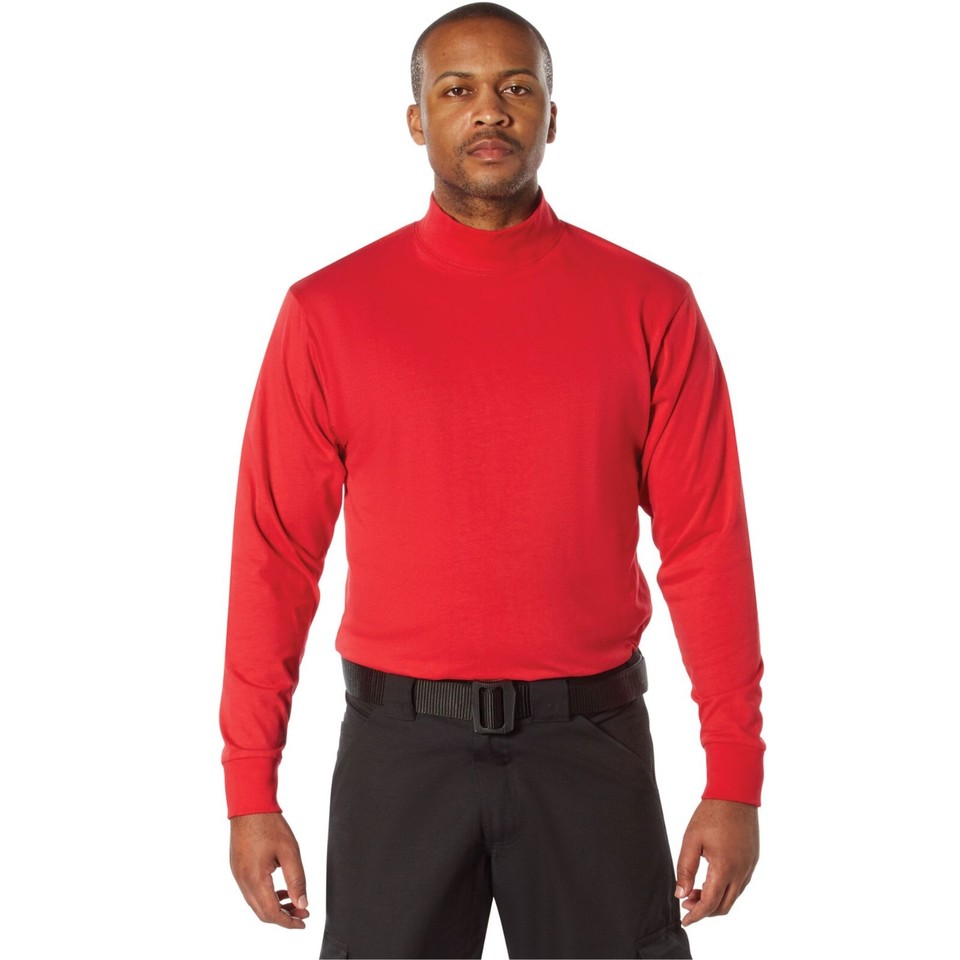 Rothco Turtleneck Warm High Collar Neck Uniform Long Sleeve Mock Shirt ...