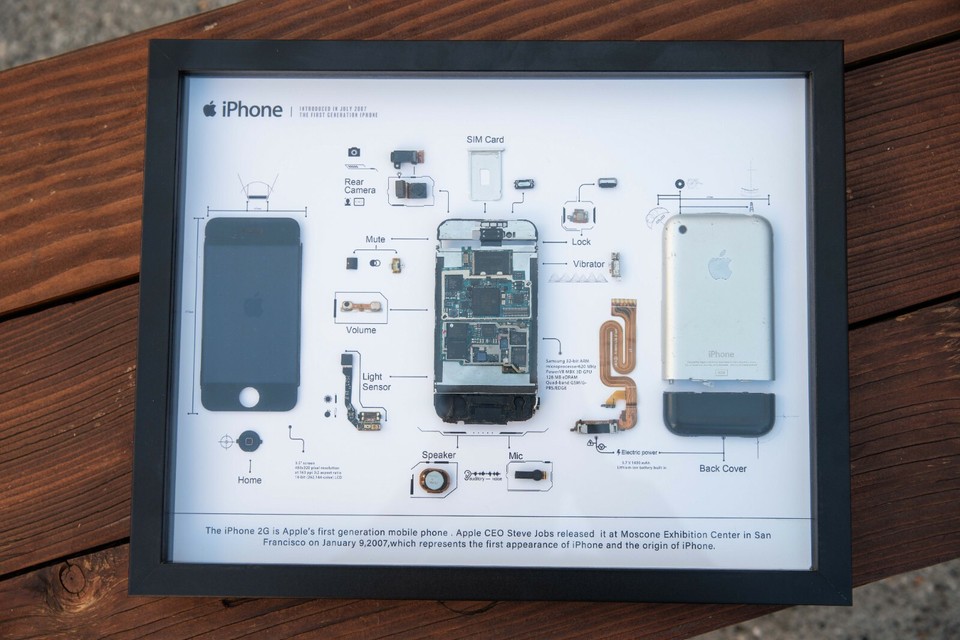 Disassembled iPhone 1st Gen Teardown With Frame, Deconstructed iPhone 1 ...