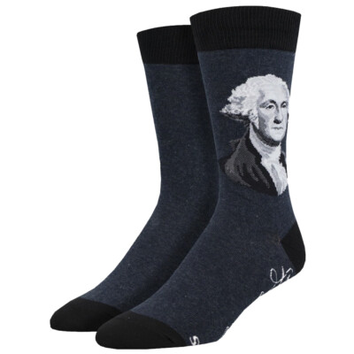 Socksmith Men's Crew Socks USA 1st President George Washington Novelty ...