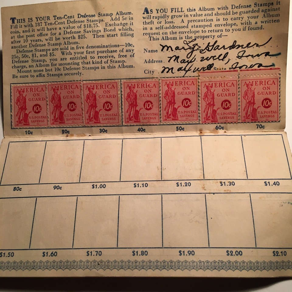 Vintage Defense Stamp Albums 10 cent United States Savings Bonds WWII ...