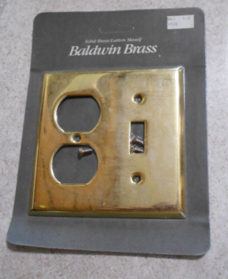 Baldwin Brass toggle light switch plate duplex outlet Polished Brass ...