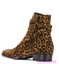 Mens Leopard Printed Buckles Ankle Boots Western Suede Leather High Top ...