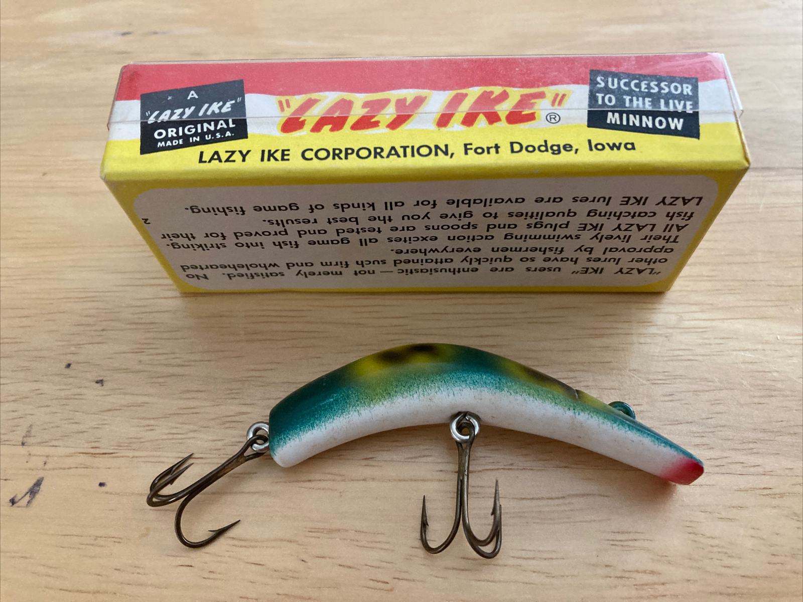 Vintage LAZY IKE lure KL-26 FROG Lazy Ike - w BOX & Paper - plastic | eBay