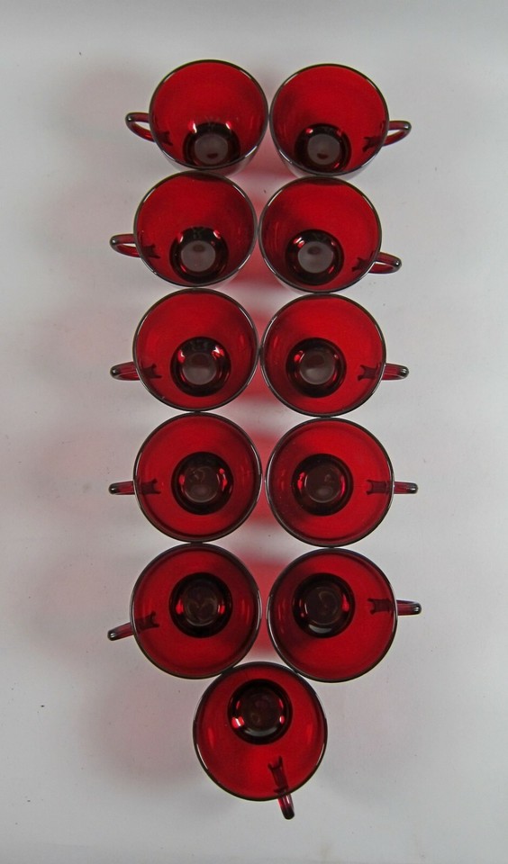 13pc Set Anchor Hocking ROYAL RUBY Punch Bowl Set Punch Bowl, Stand,11 ...