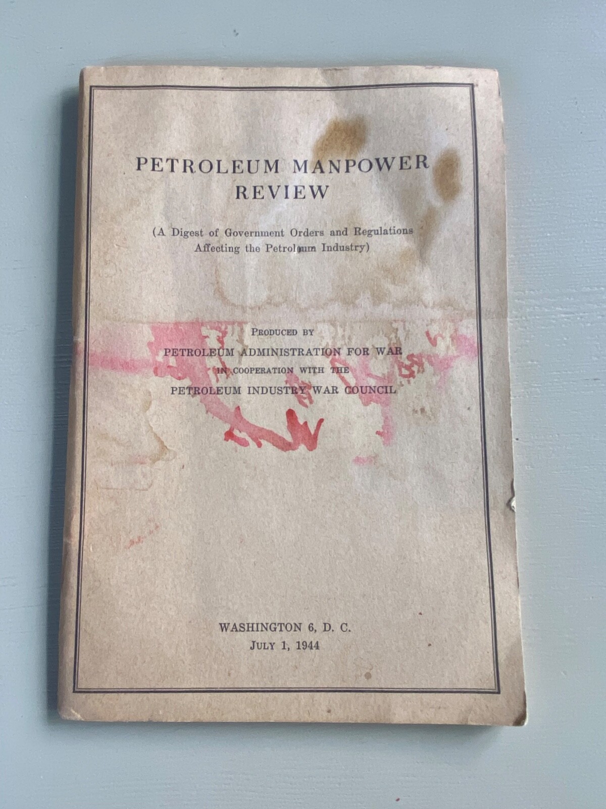 Vintage Petroleum Manpower Review Book 1944 WWII Gas Oil Industry ...