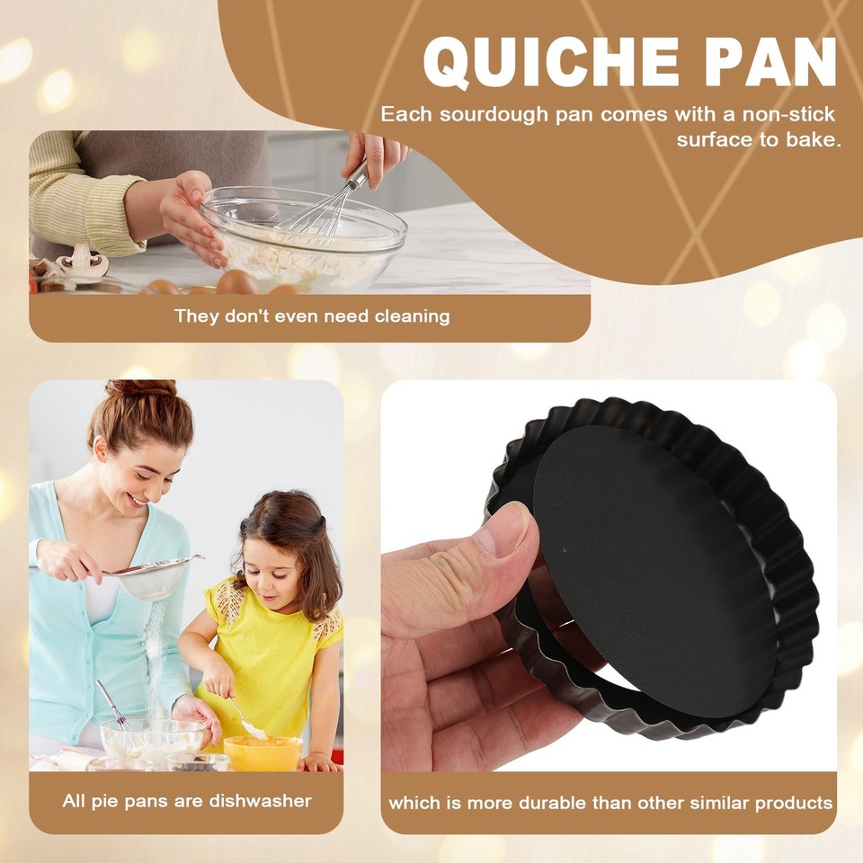 6 Pack 5 Inch Tart Pans with Removable Bottom Round Nonstick Quiche Pan ...