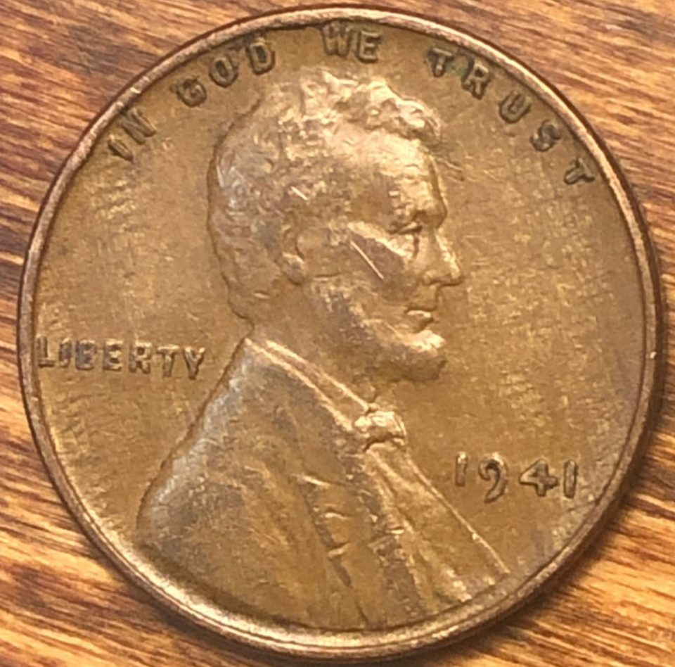 1941 Lincoln Wheat Cent Woody Improper Alloy Mix Error Unique Eye ...