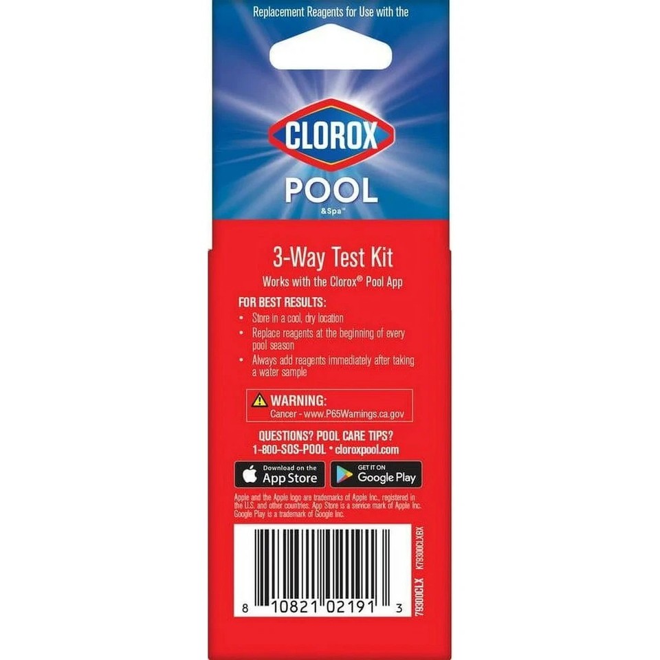 Clorox Reagent Clorox ReagRefill for 3-Way Test Kit for Testing Pool ...