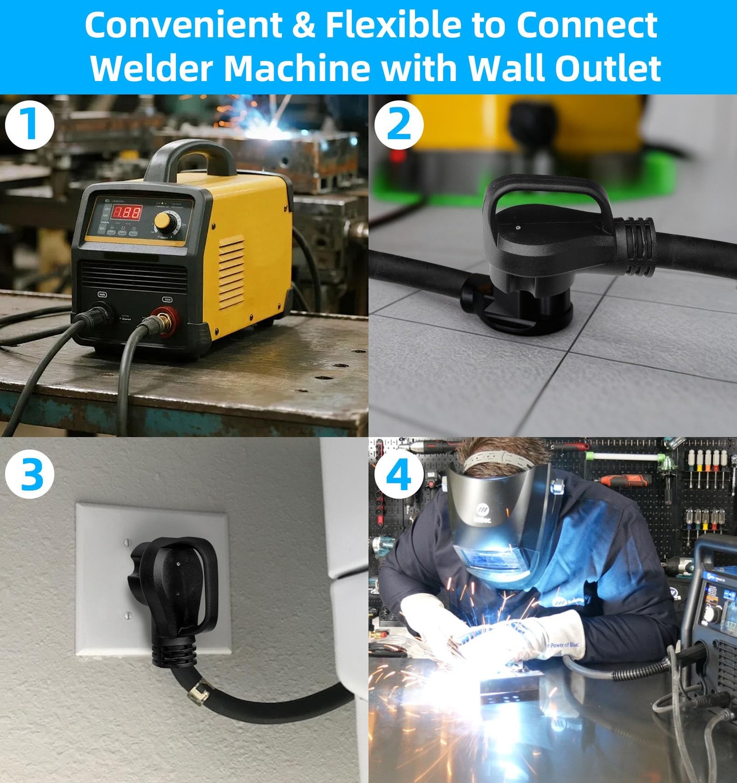 Welder Extension Cord 6 AWG 6/3 SOOW Cord,50 Amp Welding Power ...