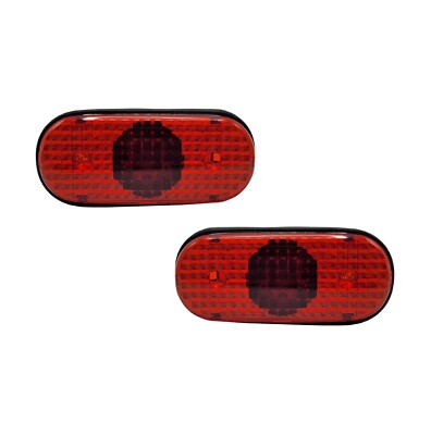 2Pcs Red JDM Oval Side Marker Lights Clearance Lamp for Trailer RV ...
