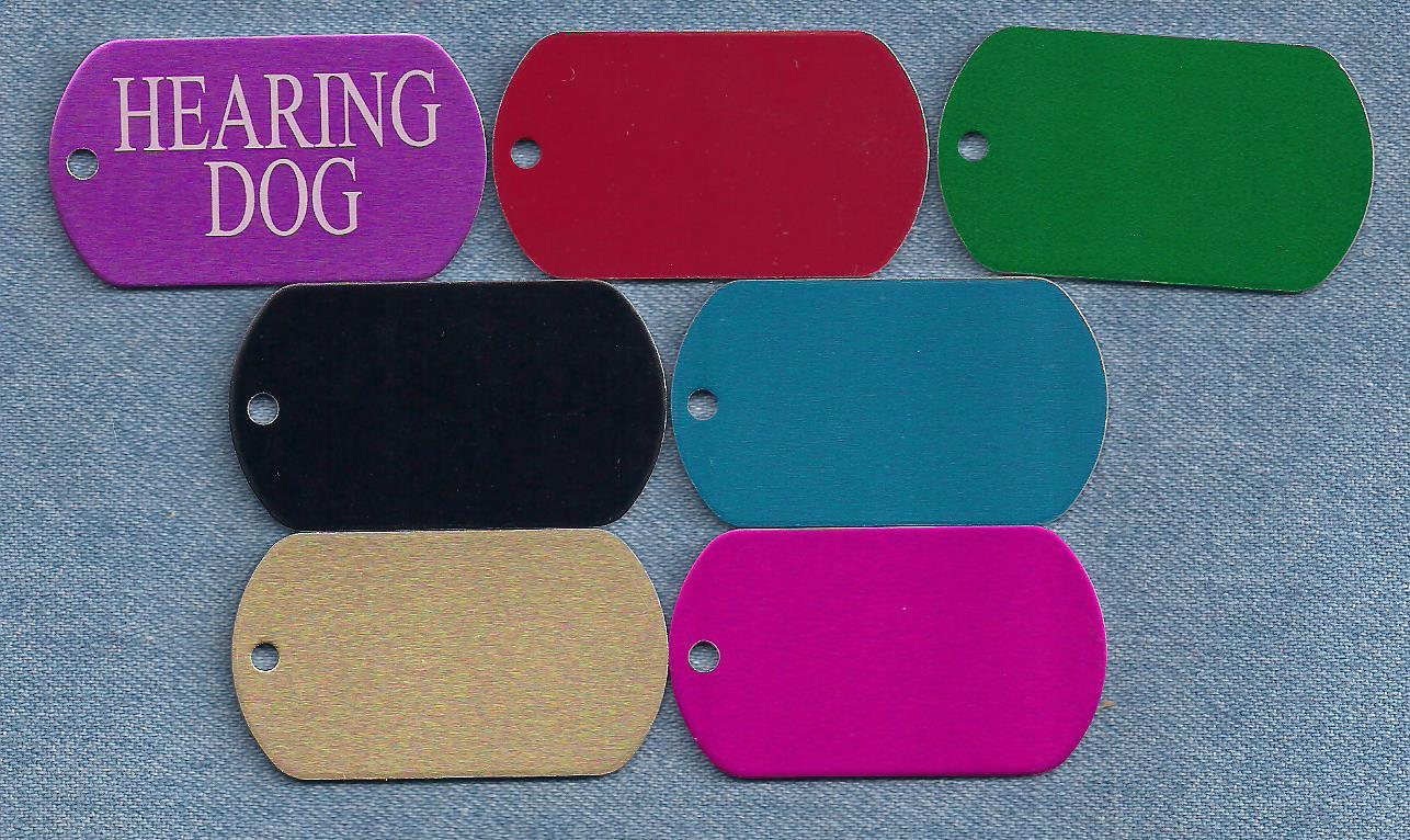 HEARING DOG - service dog vest tags, collar, harness tags - laser ...