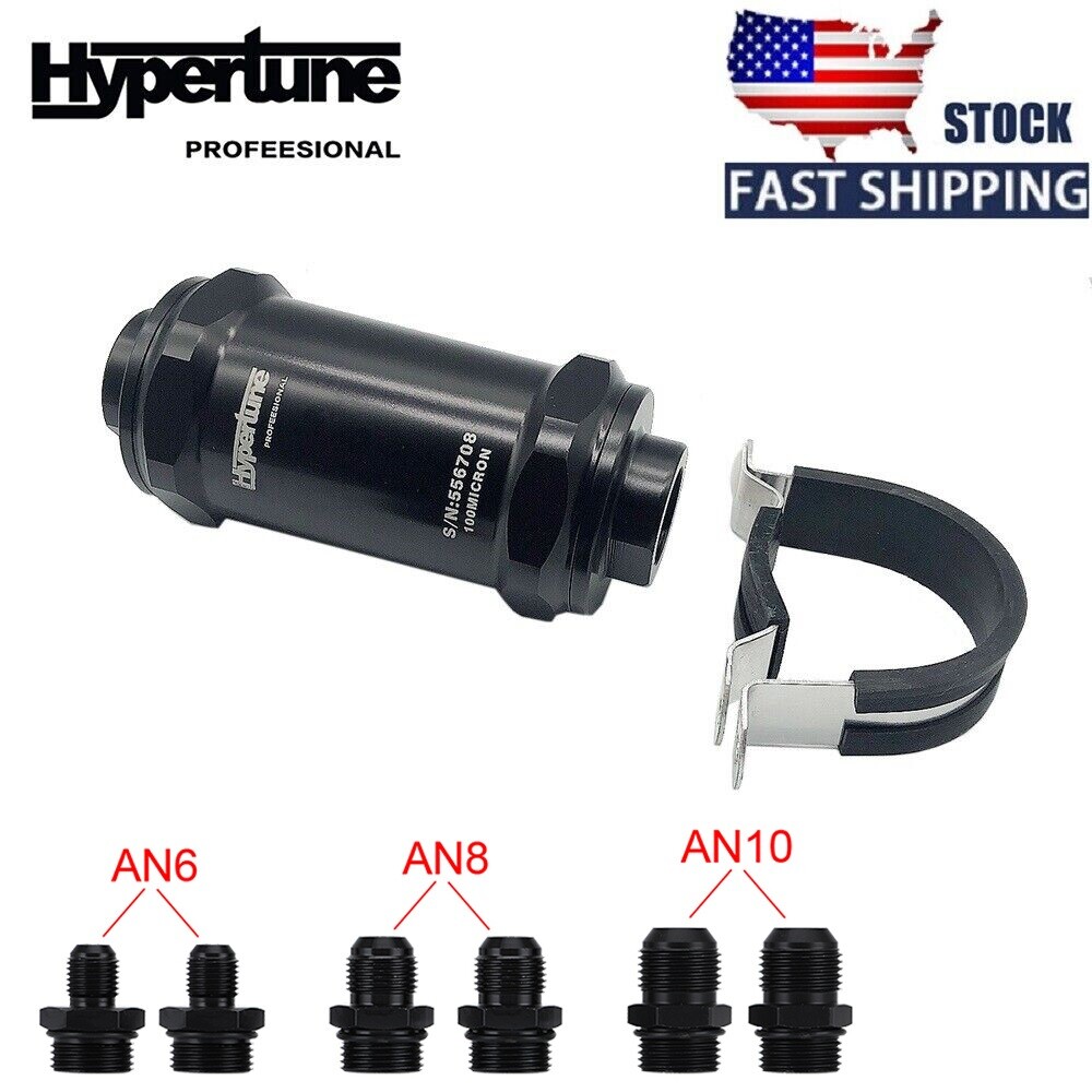 Fuel Filter E85 Ethanol AN6 AN8 AN10 W/100 Micron Stainless Steel ...