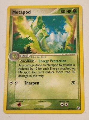 Metapod Fire Red & Leaf Green Series Pokemon Card 39/112 NM/M Condition ...